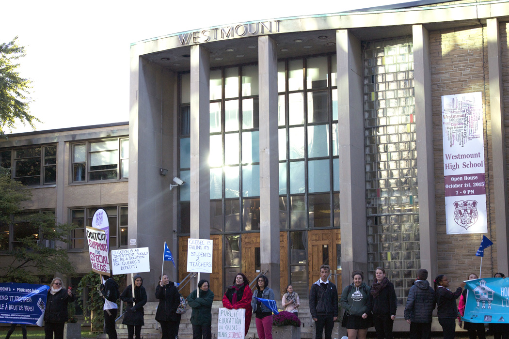 Human Chain of Parents, Teachers, Students Outside Westmount High ...