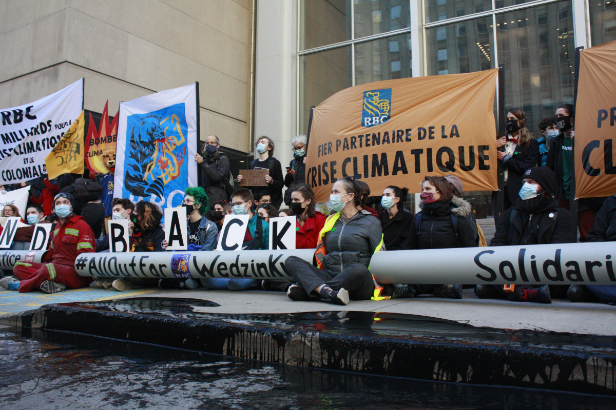 Montrealers gather to protest RBC’s $208 billion investment in fossil ...